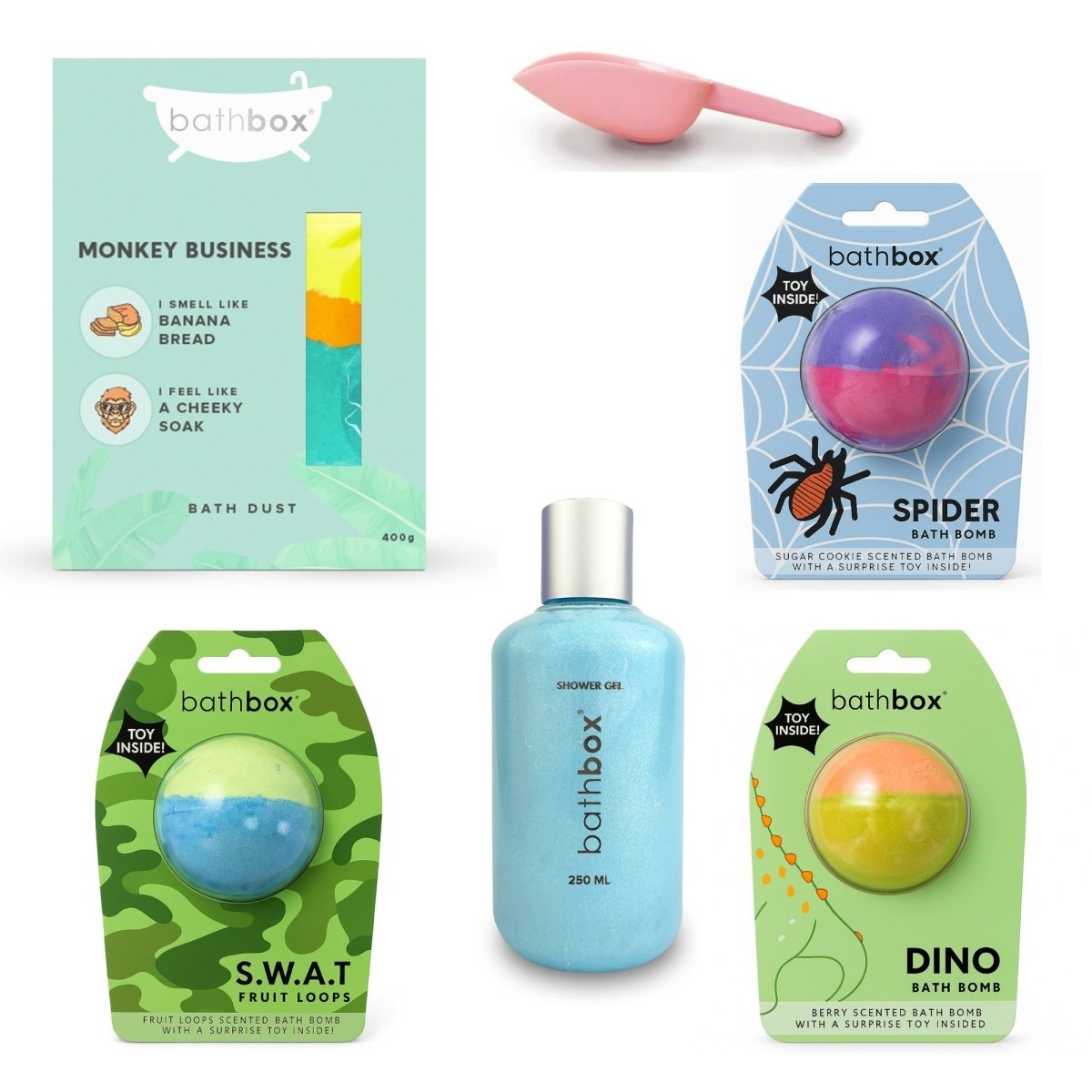 BOY Toy Bath Bombs & Dust Gift Bundle 6 Pack