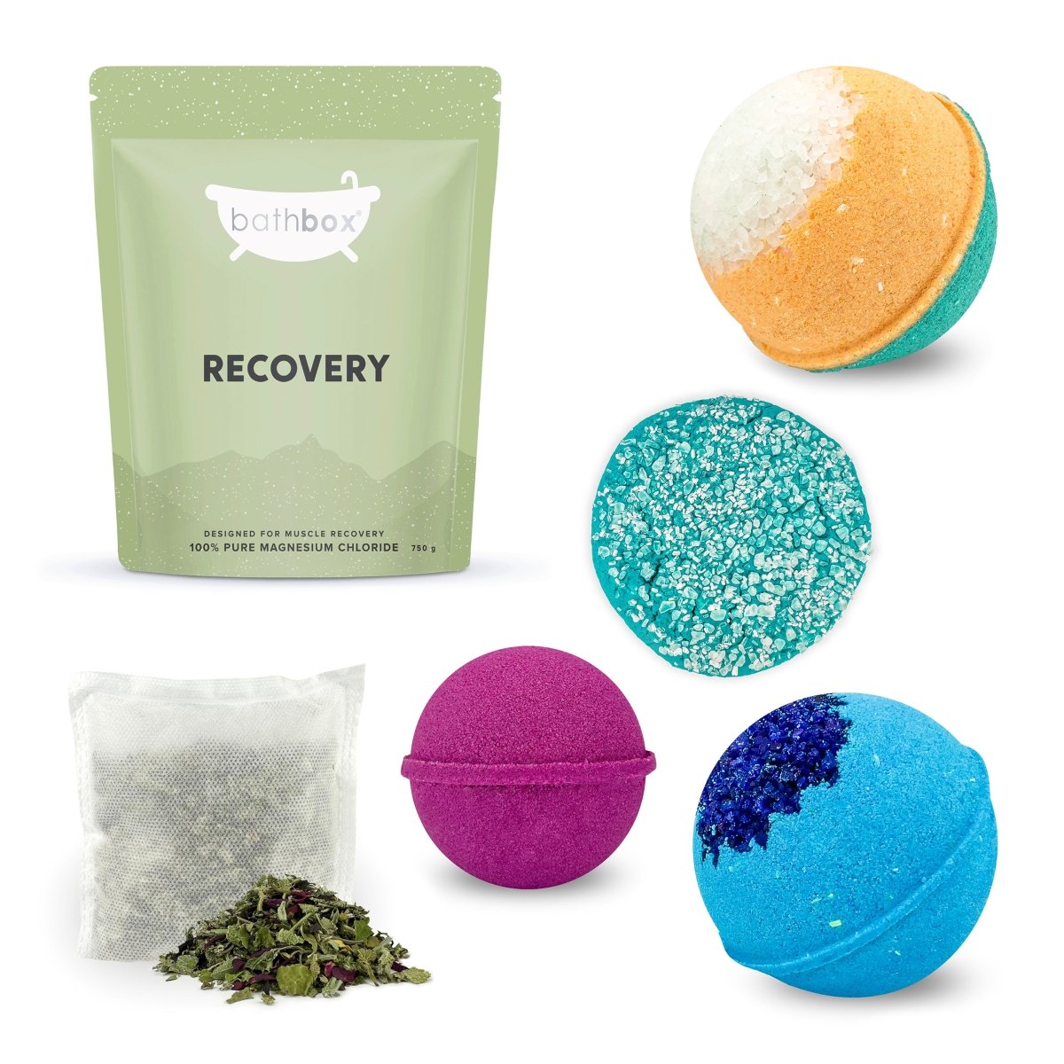 Muscle Recovery Bath Bombs, Soaks & Epsom Salts Gift Set